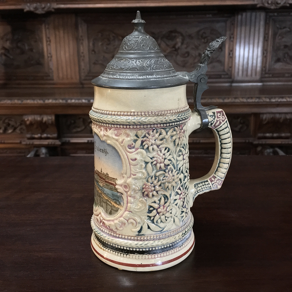 Antique German Earthenware Beer Stine - Inessa Stewart's Antiques