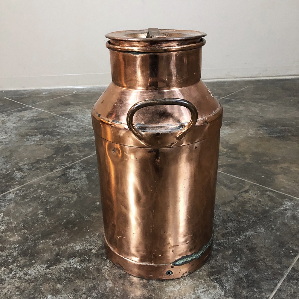 19th Century Copper Milk Can - Inessa Stewart's Antiques