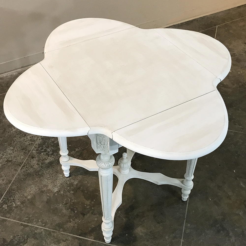 Reproduction Painted Drop Leaf Clover Table