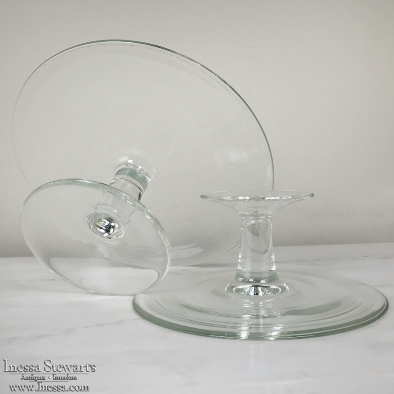 Pair Antique Glass Cake Stands