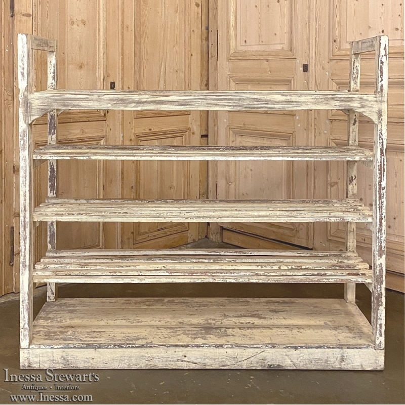 Antique Rustic European Baker's Rack