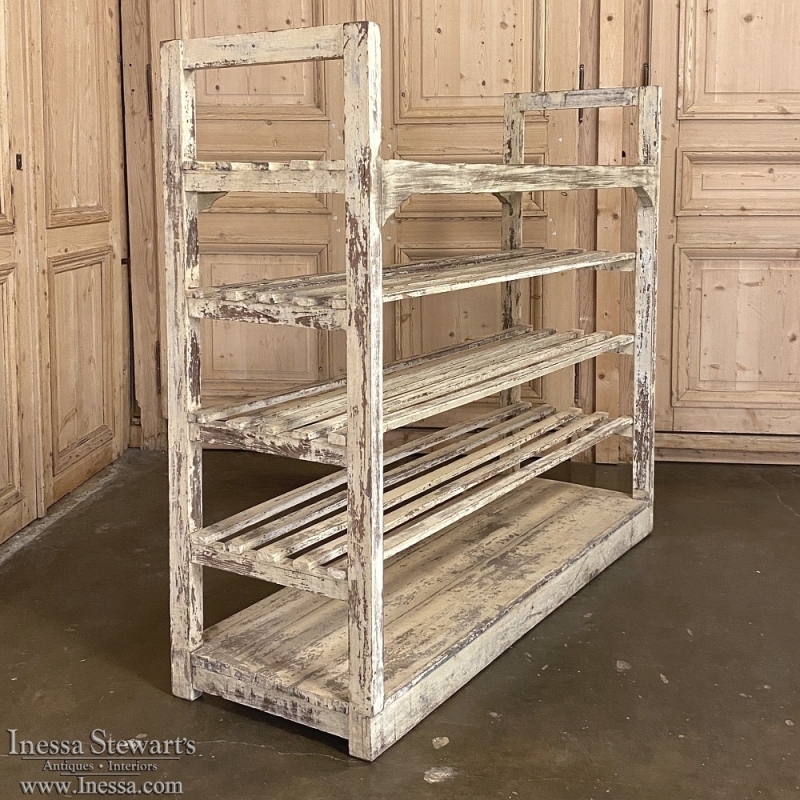 Antique Rustic European Baker's Rack