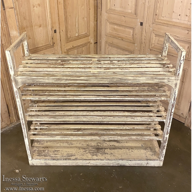 Antique Rustic European Baker's Rack