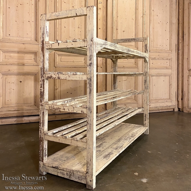 Antique Rustic European Baker's Rack