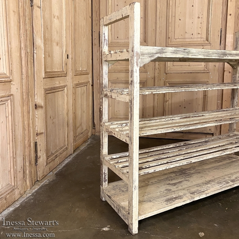 Antique Rustic European Baker's Rack