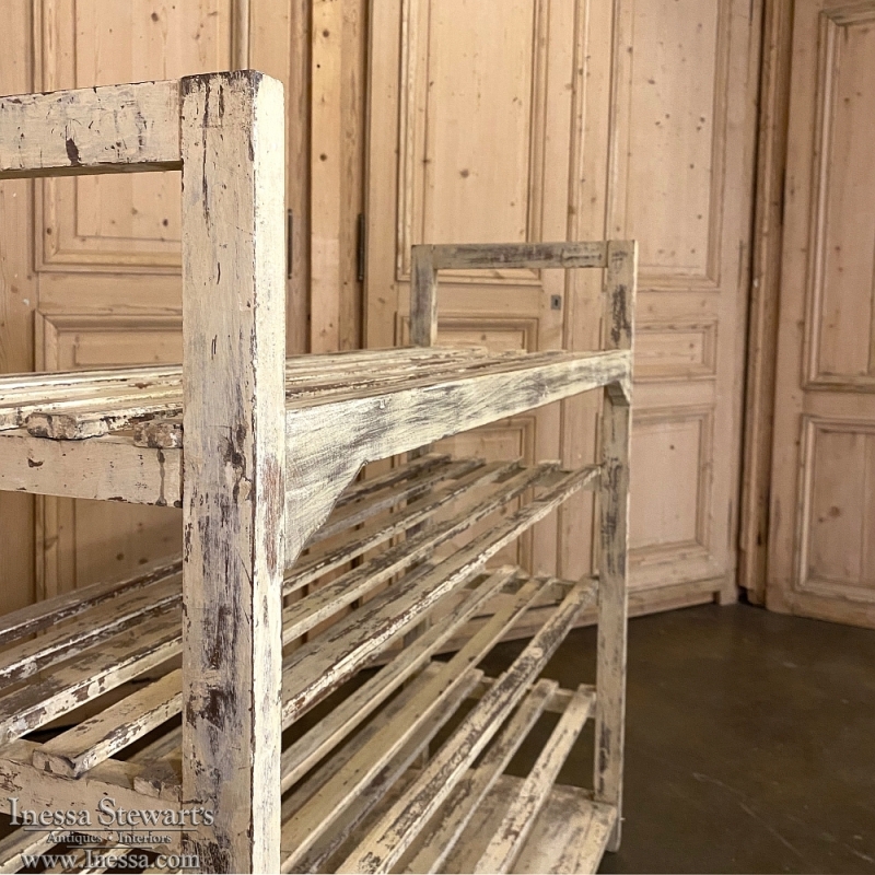 Antique Rustic European Baker's Rack