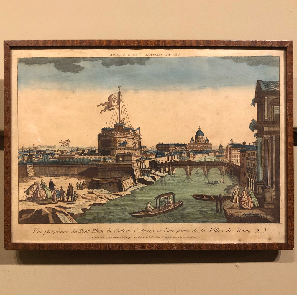 19th Century Framed Hand-Colored Lithograph