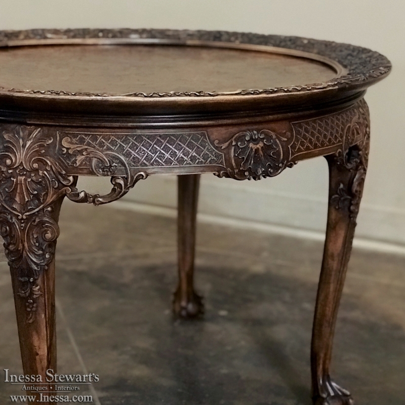 Antique Chippendale Round End Table