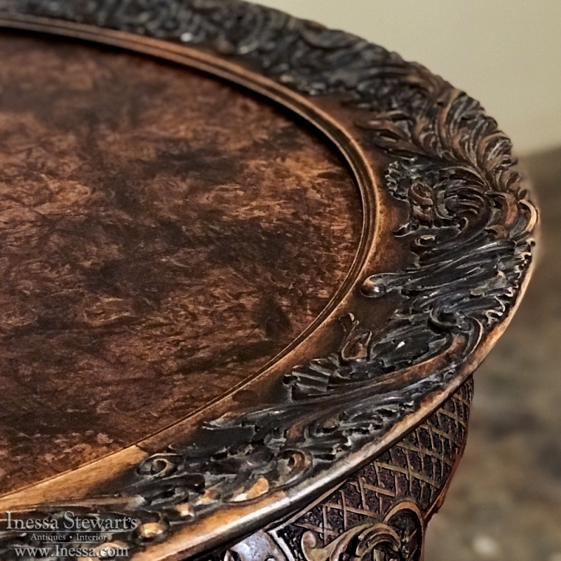 Antique Chippendale Round End Table