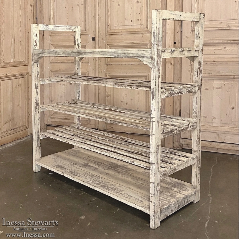 Antique Rustic European Baker's Rack