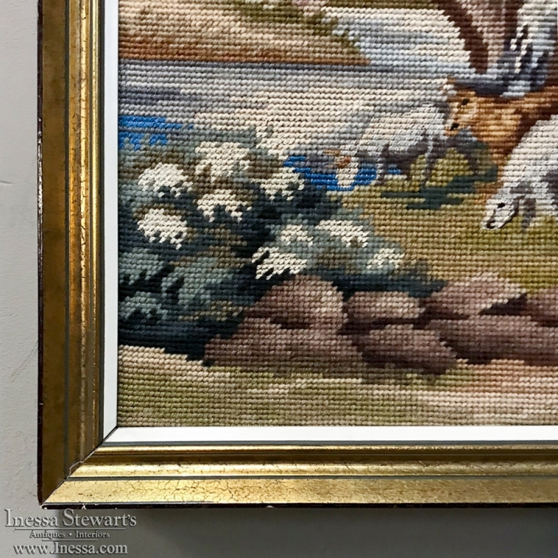 Vintage Framed Needlepoint