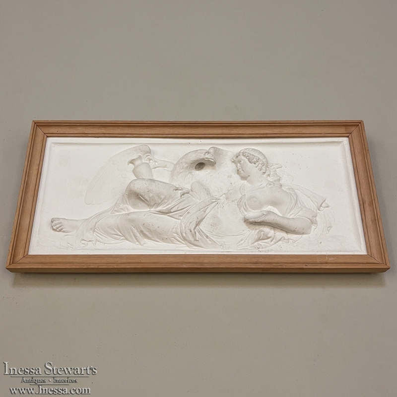 Framed Bisque Plaque Depicting the Goddess Diana