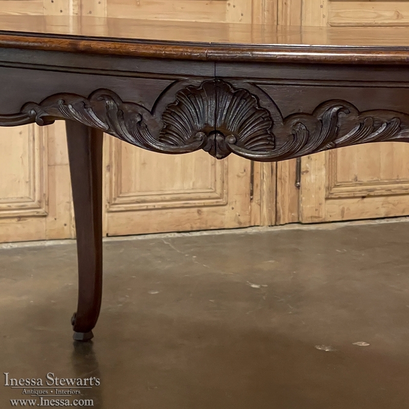 Antique French Walnut Regence Style Dining Table