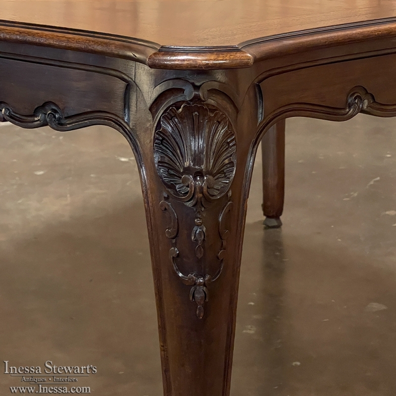 Antique French Walnut Regence Style Dining Table