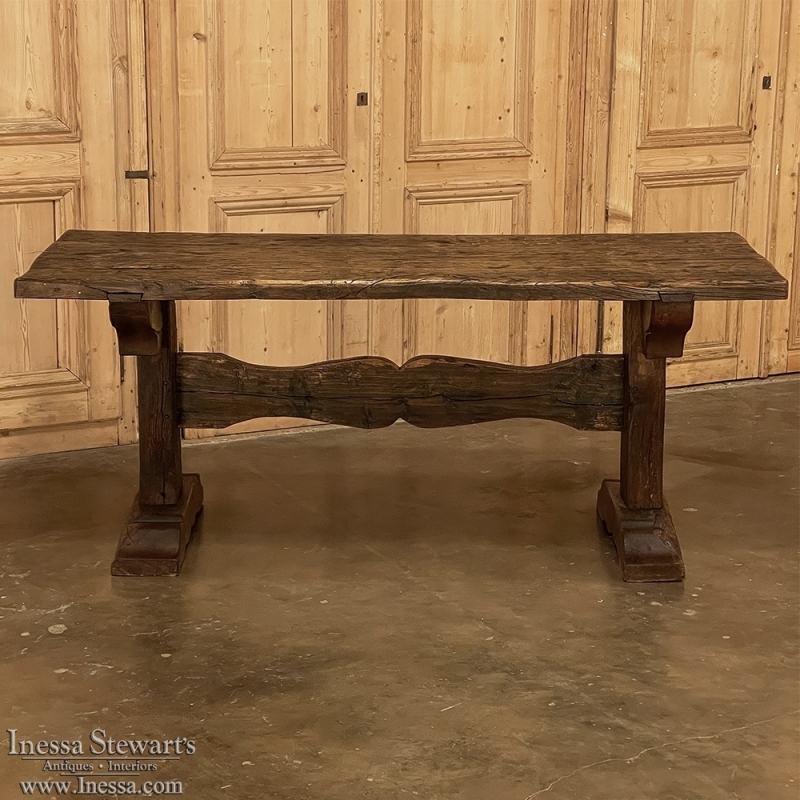 Antique Rustic Farm Trestle Table