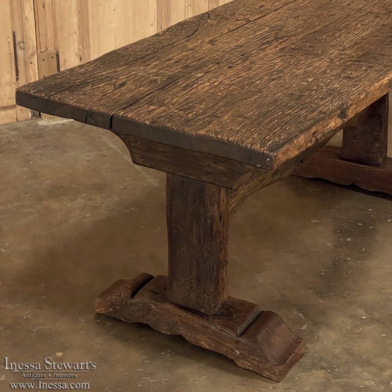 Antique Rustic Farm Trestle Table