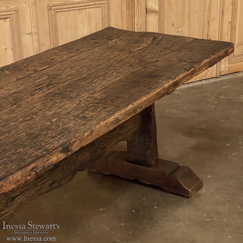 Antique Rustic Farm Trestle Table