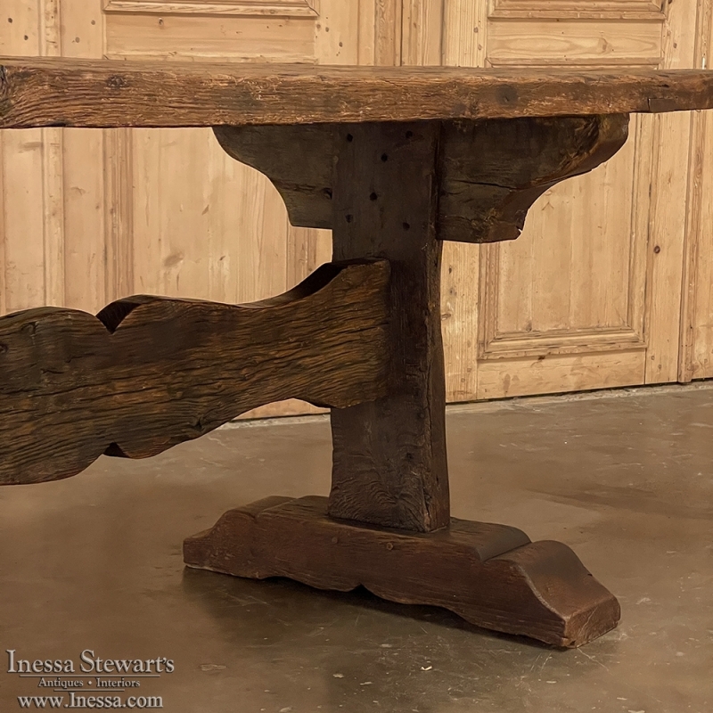 Antique Rustic Farm Trestle Table