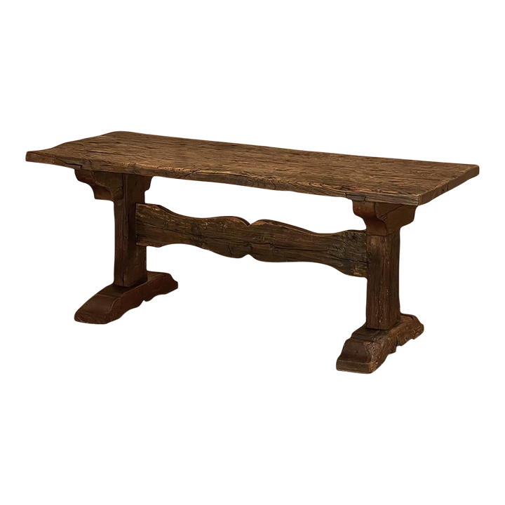 Antique Rustic Farm Trestle Table