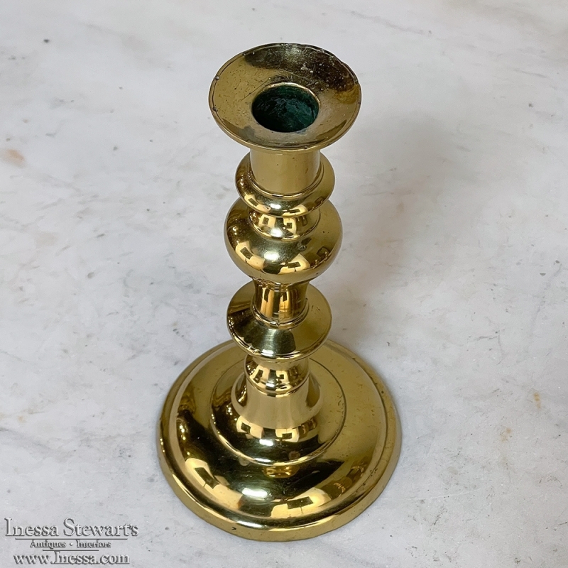 Set of Three 18th Century Hand-Made Brass Candlesticks