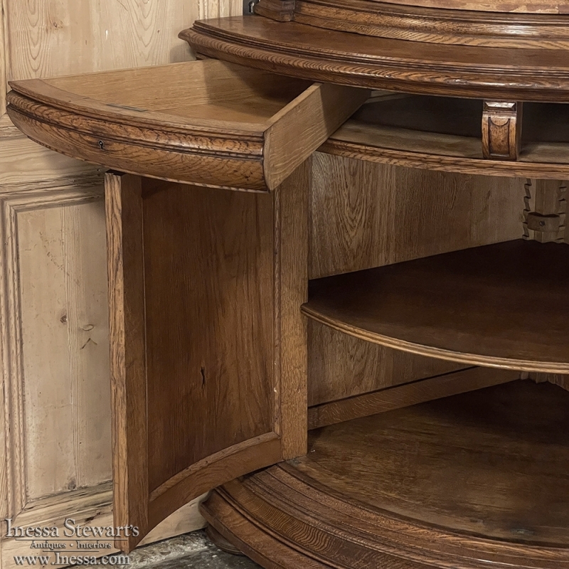 19th Century French Henri II Neoclassical Corner Vitrine ~ Bookcase