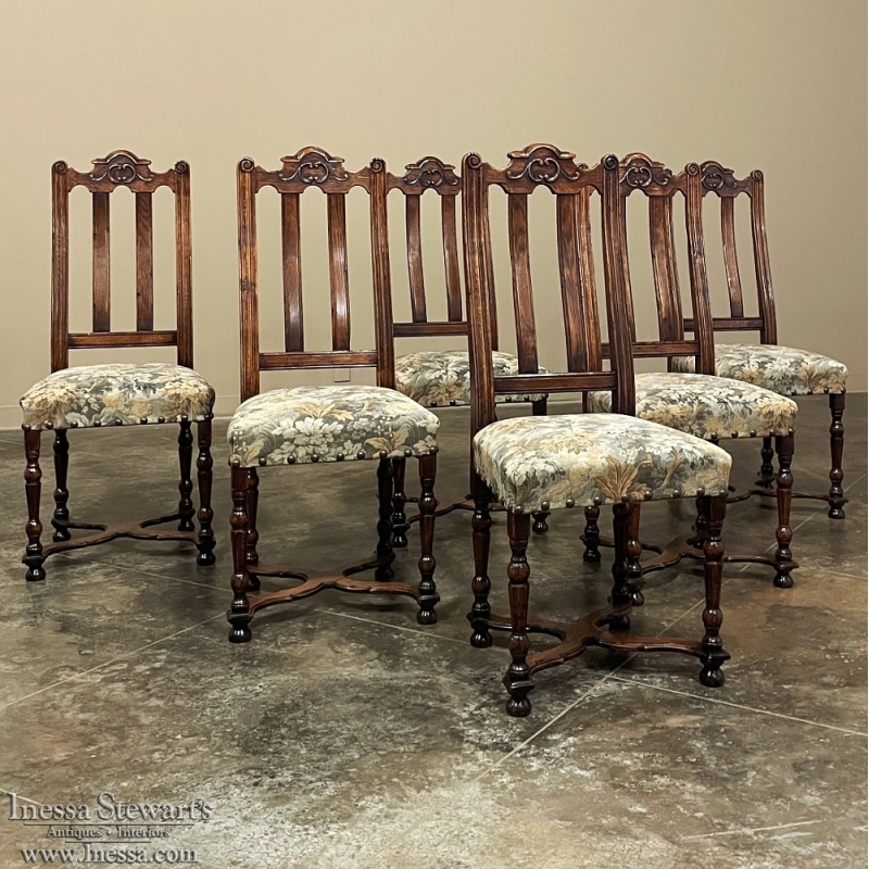 Set of 6 Antique Liegoise Louis XIV Dining Chairs