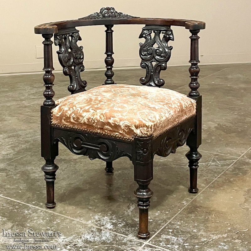 19th Century Italian Renaissance Corner Armchair