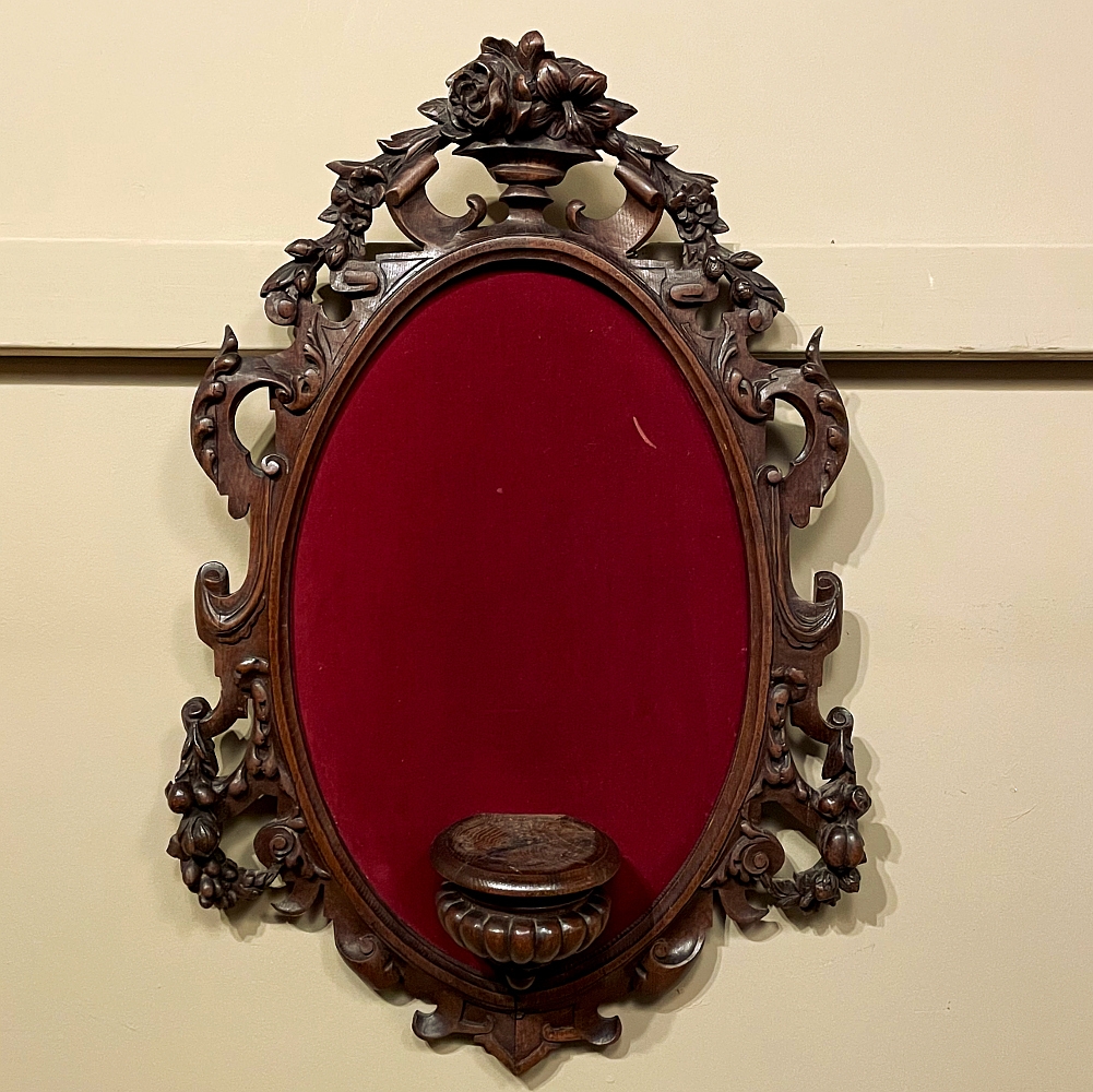 19th Century Black Forest Wall Shrine with Porcelain St. Joseph & Jesus