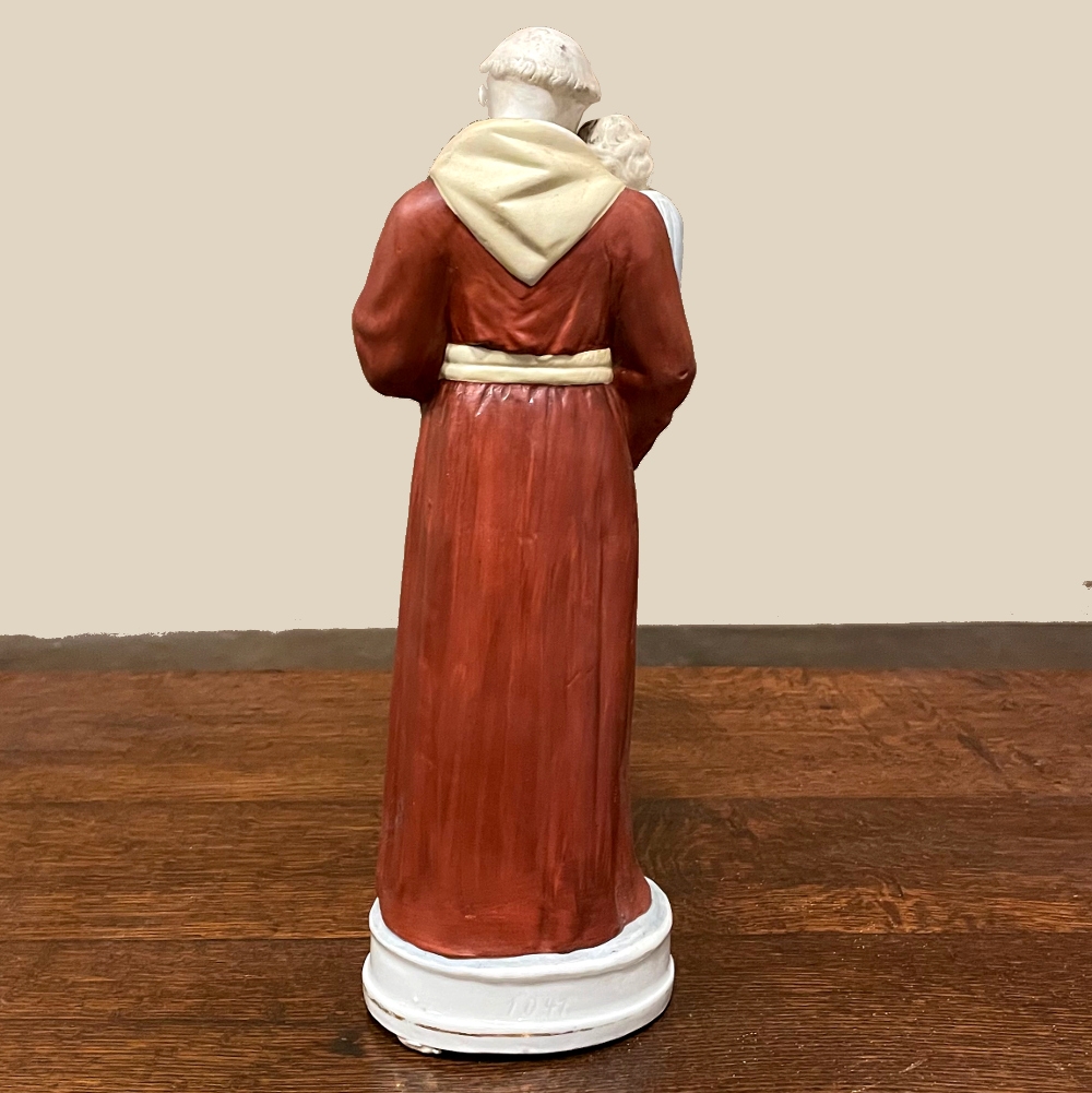 19th Century Black Forest Wall Shrine with Porcelain St. Joseph & Jesus