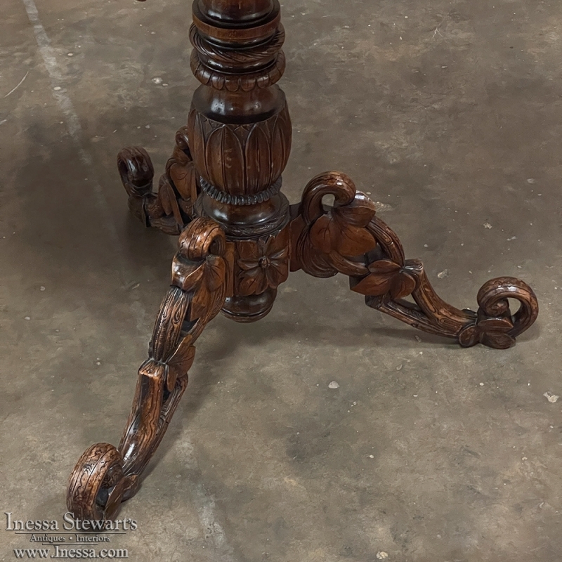 19th Century Swiss Inlaid Tilt-Top Center Table