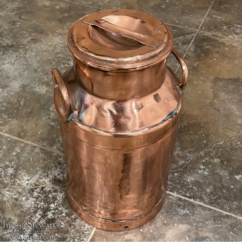 Antique Copper Milk Can