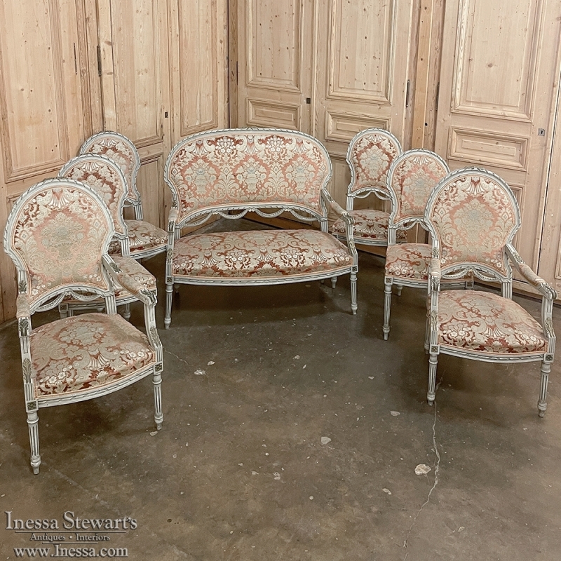 Antique French Louis XVI Painted Canape ~ Settee