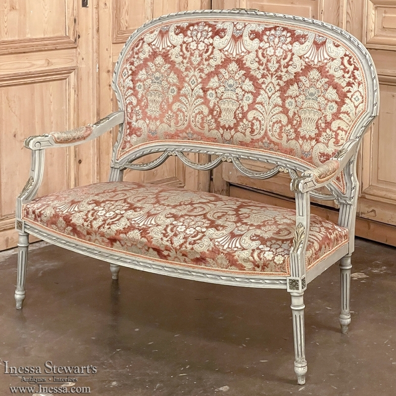 Antique French Louis XVI Painted Canape ~ Settee