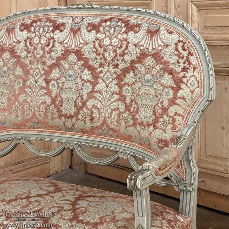 Antique French Louis XVI Painted Canape ~ Settee