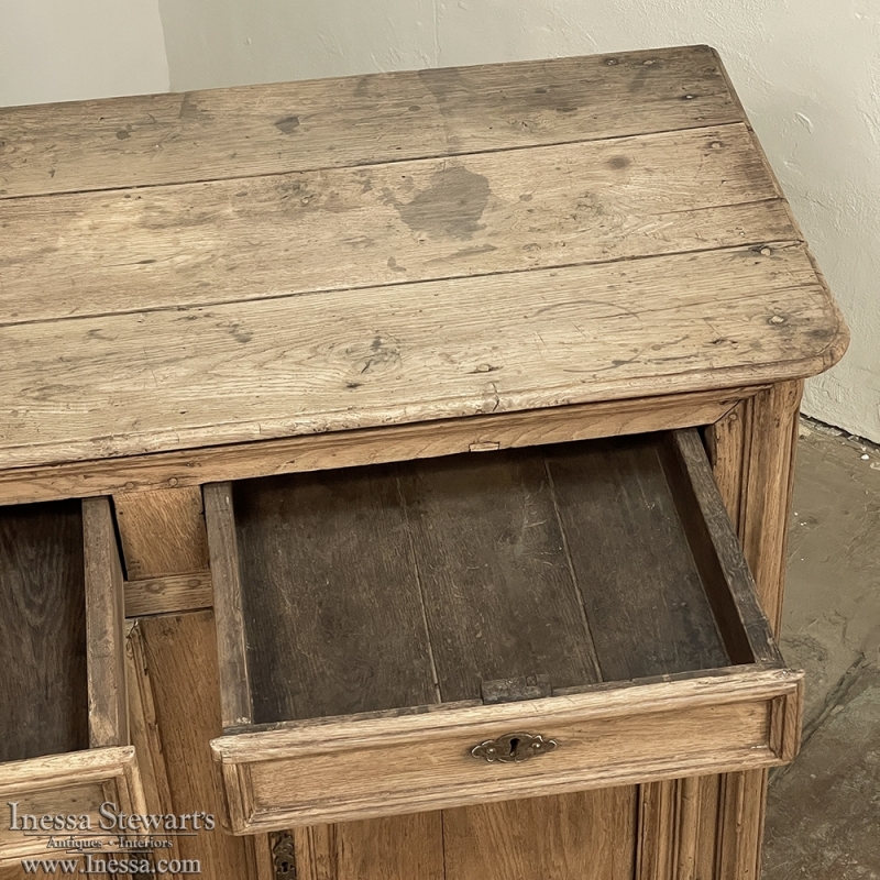 18th Century Country French Buffet in Stripped Oak