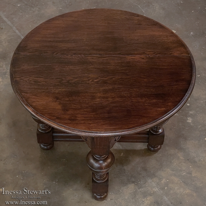 19th Century Dutch Drop Leaf Table ~ Demilune Console