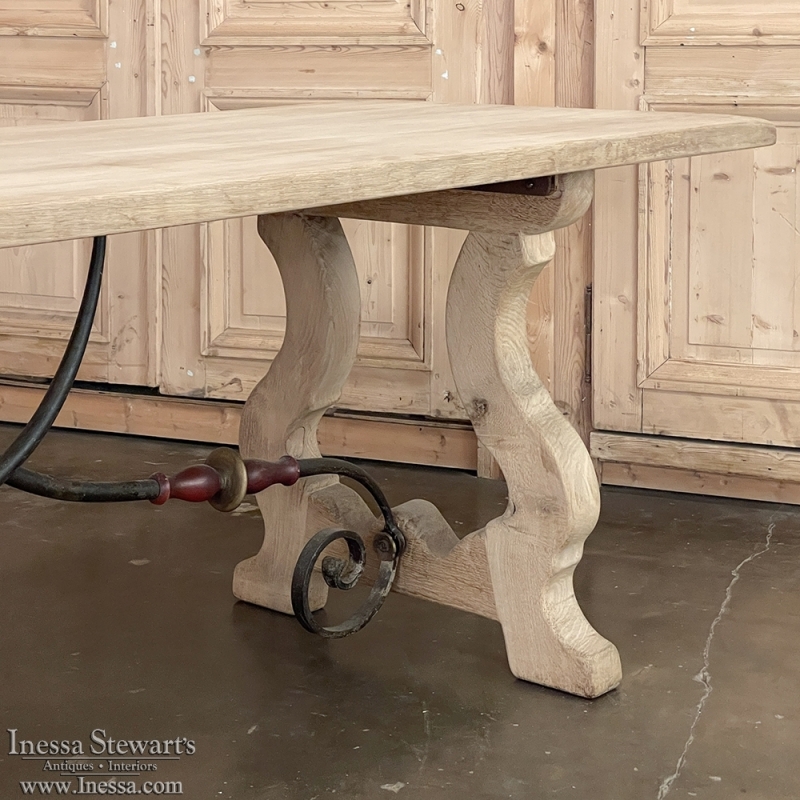 Vintage Spanish Colonial Dining Table with Wrought Iron in Solid ...