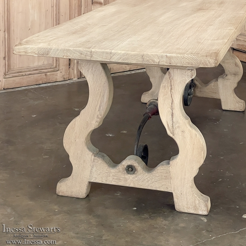 Vintage Spanish Colonial Dining Table with Wrought Iron in Solid ...