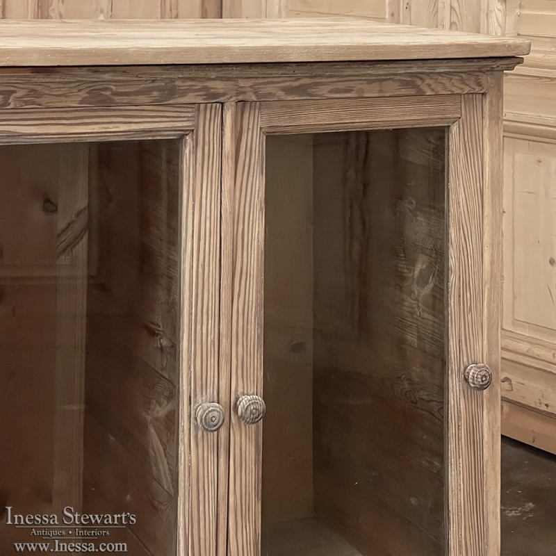 Antique Rustic Pine Bin Style Store Counter in Stripped Pine
