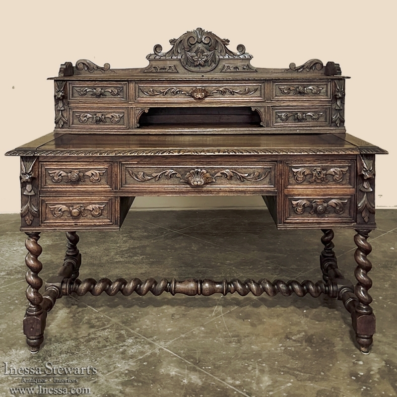 19th Century French Renaissance Wall Desk with Extending Writing ...