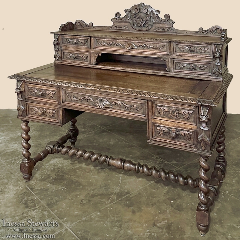 19th Century French Renaissance Wall Desk with Extending Writing ...