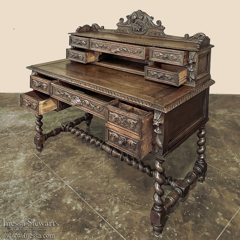 19th Century French Renaissance Wall Desk with Extending Writing ...