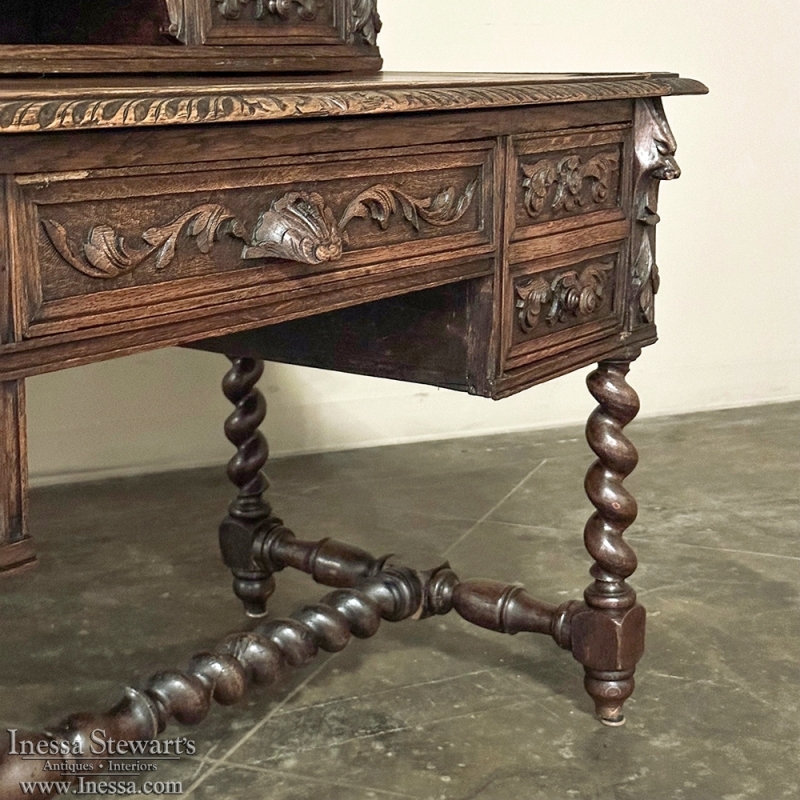 19th Century French Renaissance Wall Desk with Extending Writing ...