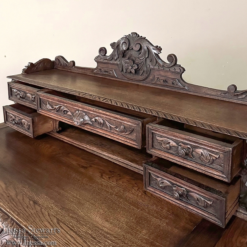 19th Century French Renaissance Wall Desk with Extending Writing ...