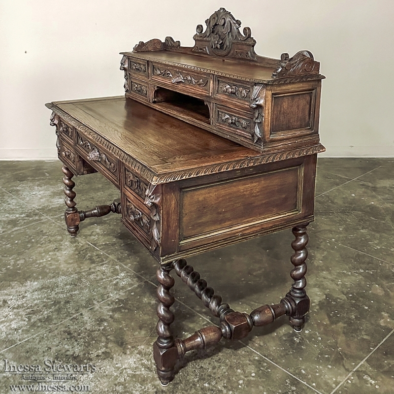 19th Century French Renaissance Wall Desk with Extending Writing ...