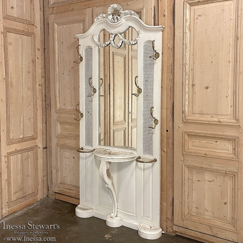 19th Century French Louis XVI Painted Hall Tree