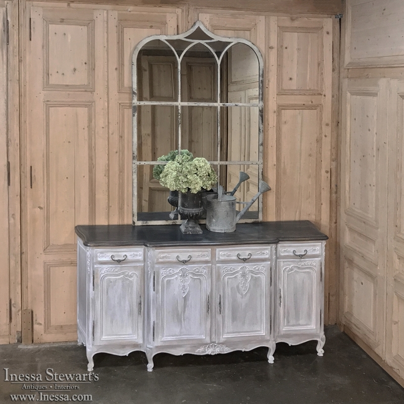 Neoclassic Arched Multi-Pane Mantel Mirror ~ Floor Mirror