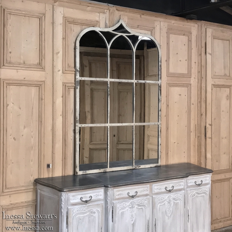 Neoclassic Arched Multi-Pane Mantel Mirror ~ Floor Mirror