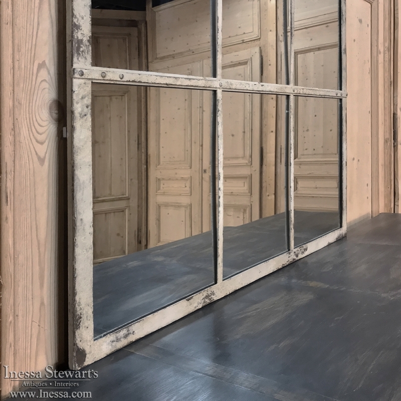 Neoclassic Arched Multi-Pane Mantel Mirror ~ Floor Mirror