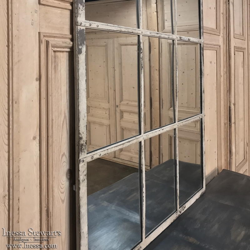 Neoclassic Arched Multi-Pane Mantel Mirror ~ Floor Mirror